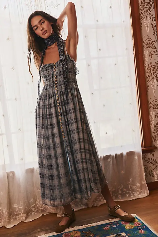 Free People Lennox Maxi Dress - Sky Combo