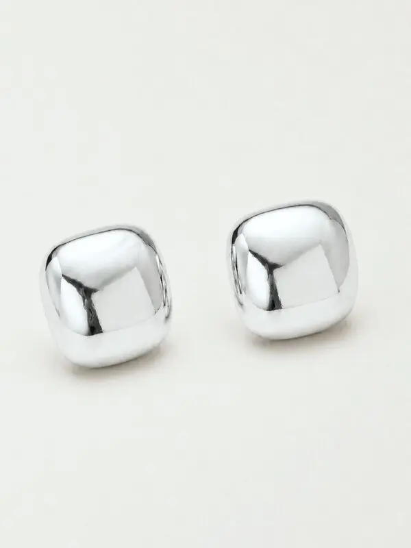 SOPHIE BLAKE Kathleen Pillow Earrings – Sculptural Silver Stud Earrings