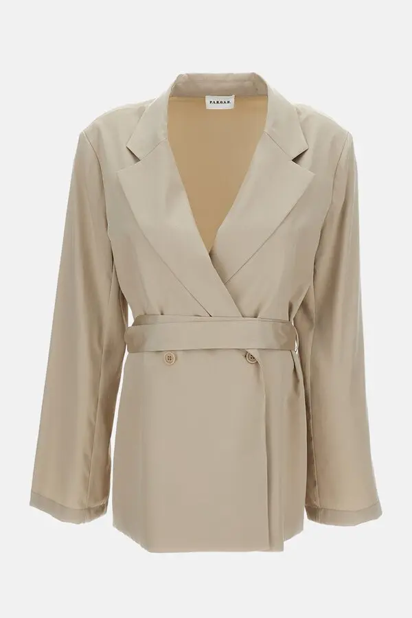 PAROSH Giacca Con Cintura - Beige