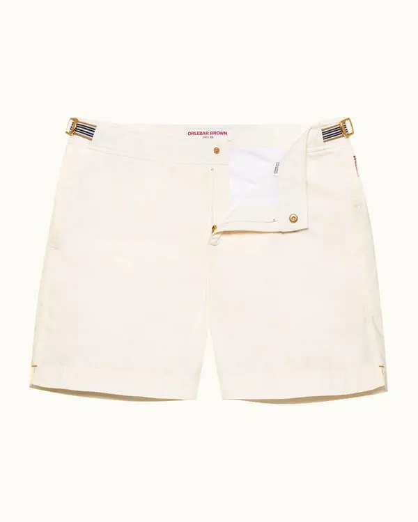 Orlebar Brown Sand Mid-length Waist Tape Trim Swim Shorts - White