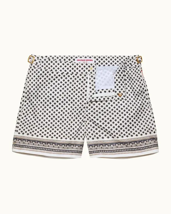 Orlebar Brown Sand Solmio Print Shorter-length Swim Shorts
