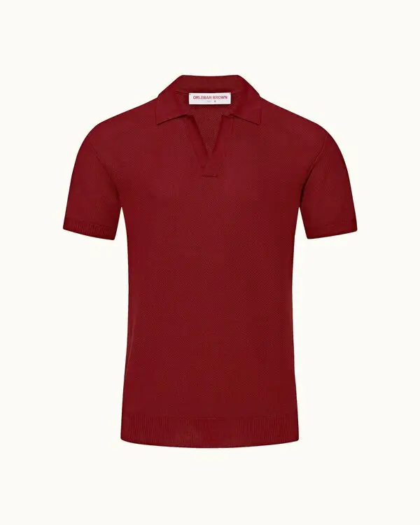 Orlebar Brown Tailored Fit Mercerised Cotton Polo Shirt - Copper Red