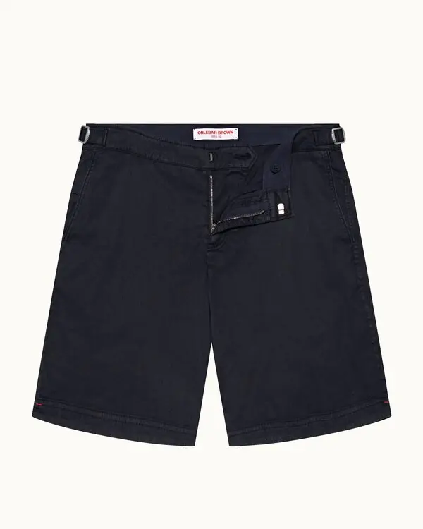 Orlebar Brown Longer-length Gart Dye Linen-blend Shorts In Night Iris