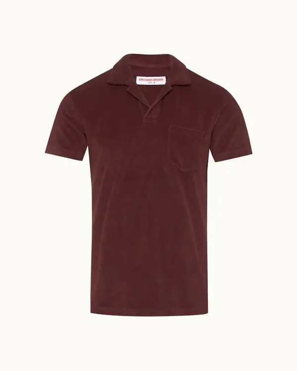 Orlebar Brown Tailored Fit Cotton Towelling Polo Hirt In Damon