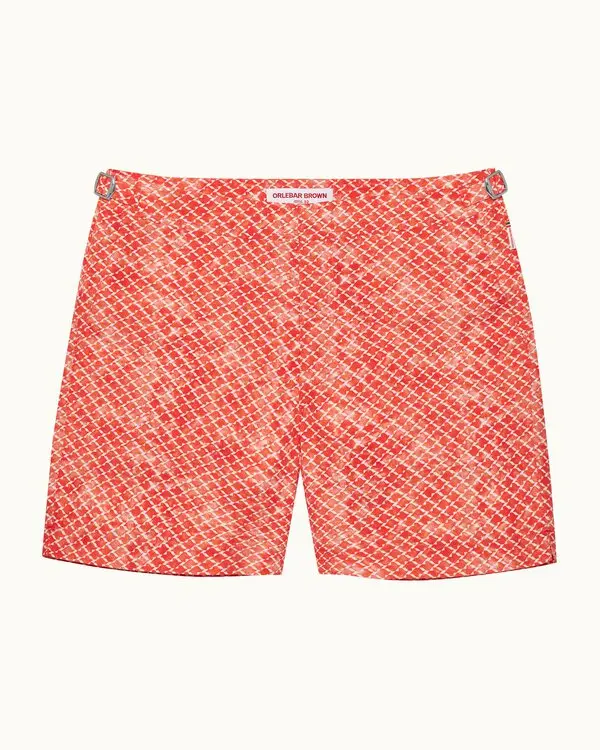 Orlebar Brown Mid-length Origami Print Swim Shorts In Summer