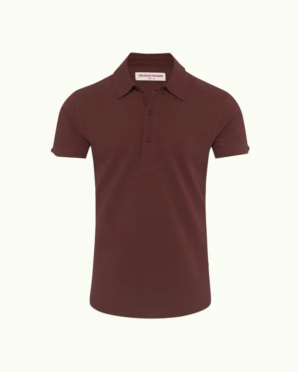 Orlebar Brown Tailored Fit Pique Polo Shirt In Damson