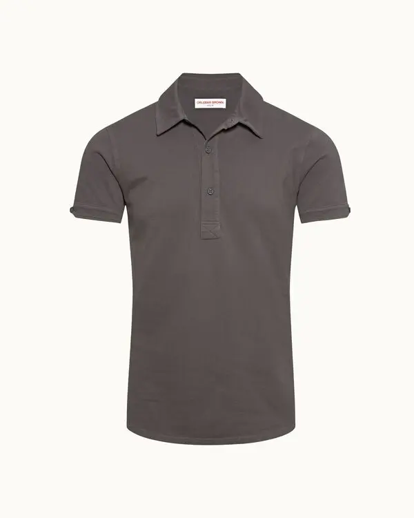 Orlebar Brown Tailored Fit Pique Polo Shirt In Storm