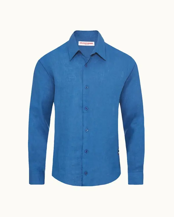 Orlebar Brown Claic Collar Tailored Fit Linen Hirt