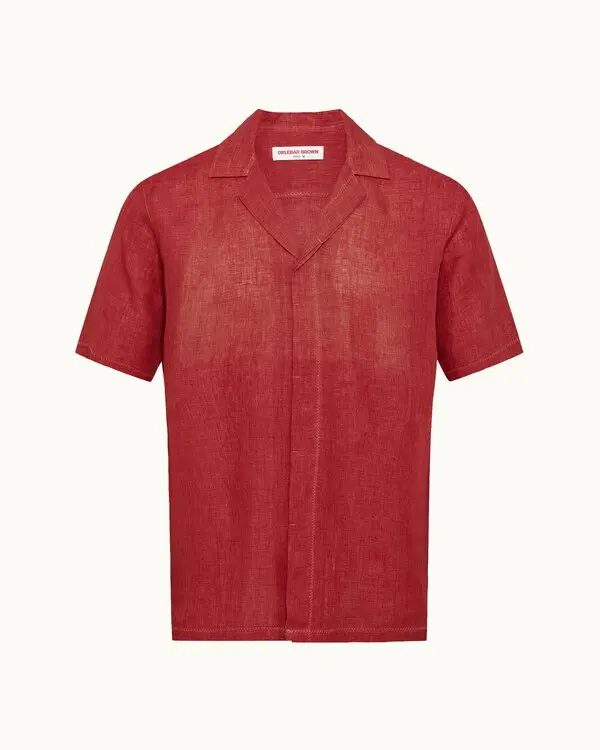 Orlebar Brown Relaxed Fit Italian Linen Capri Collar Hirt