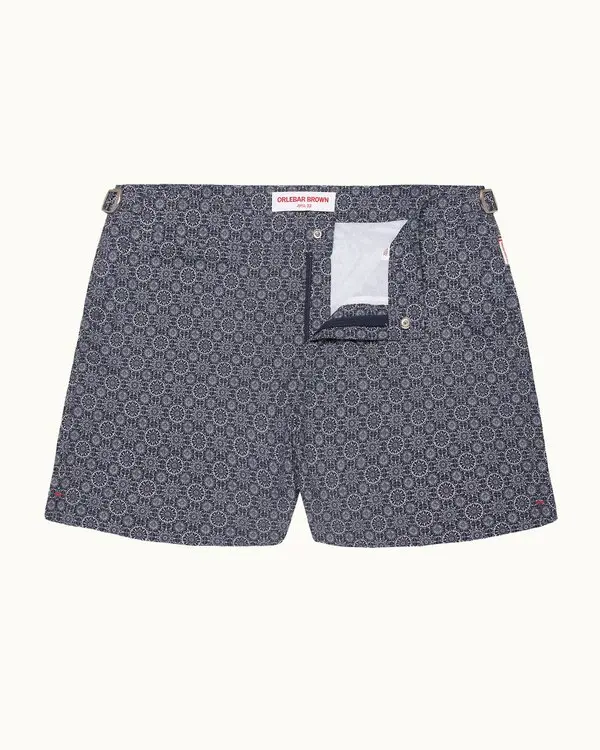 Orlebar Brown Shorter-length Alchemy Print Swim Shorts In Night Iris