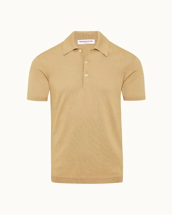 Orlebar Brown Taiored Fit Cotton Cashmere Poo Shirt - Biscuit