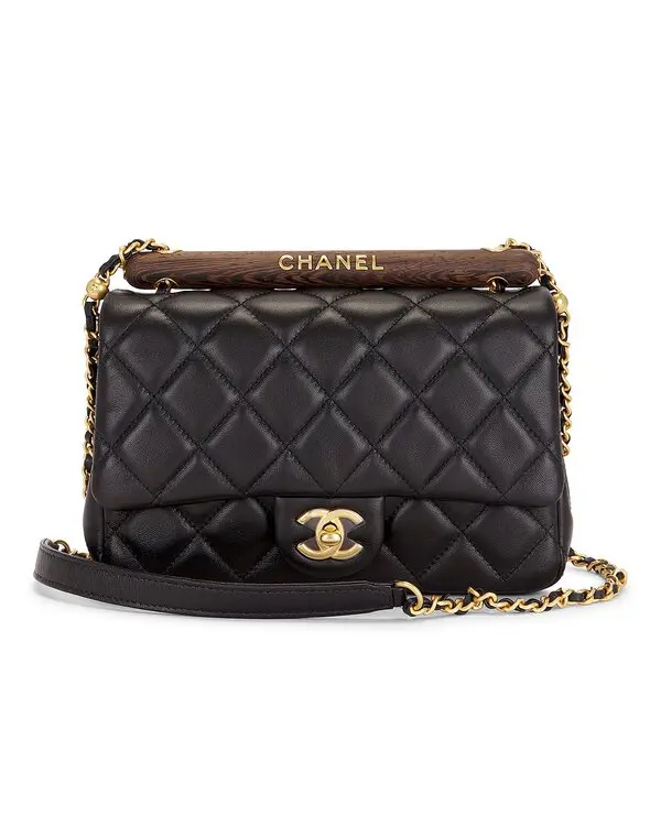 FWRD RENEW Chanel Lambskin Small Wenge Wood Flap Bag