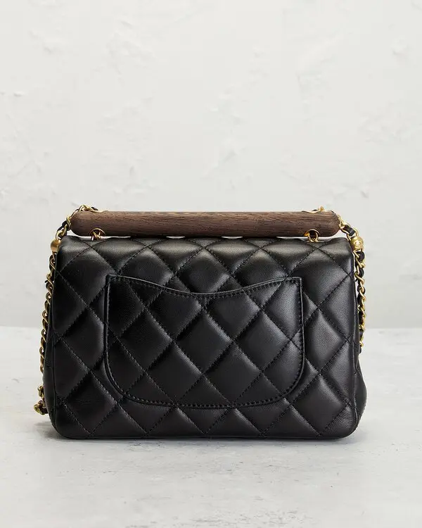 FWRD RENEW Chanel Lambskin Small Wenge Wood Flap Bag