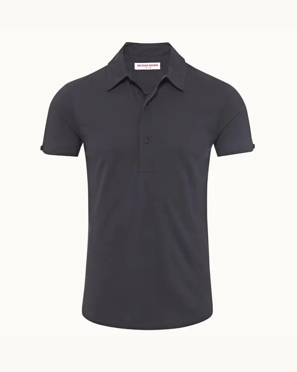 Orlebar Brown Tailored Fit Cotton-silk Polo Shirt In Night Iris - Blue