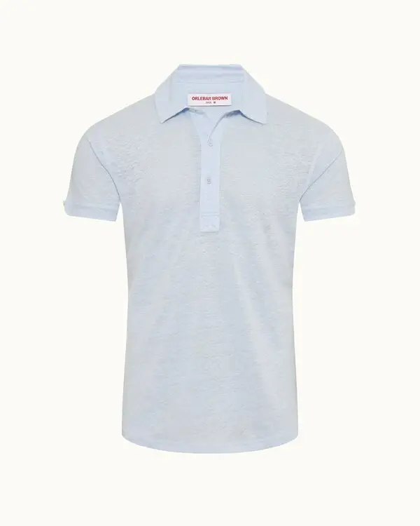 Orlebar Brown Tailored Fit Linen Polo Shirt - Hush