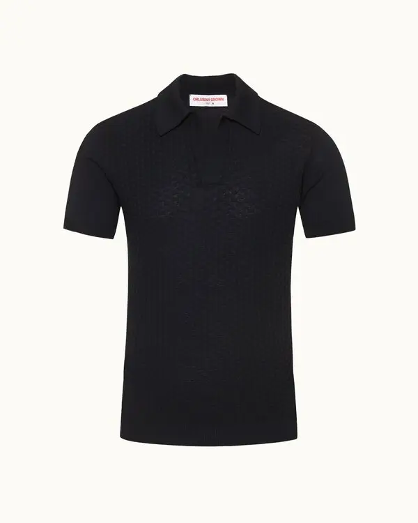 Orlebar Brown Tailored Fit Tile Silk-cotton Polo Shirt In Night Iris - Blue