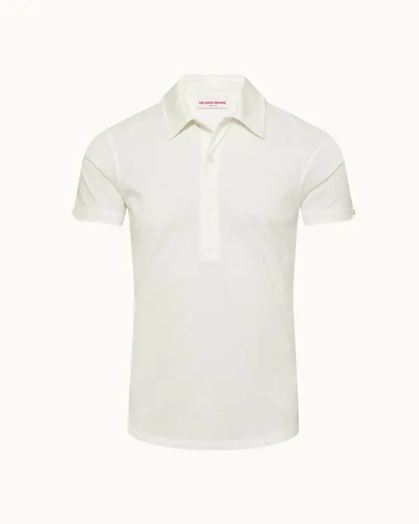 Orlebar Brown Taiored Fit Cotton-sik Poo Shirt In Sand - White