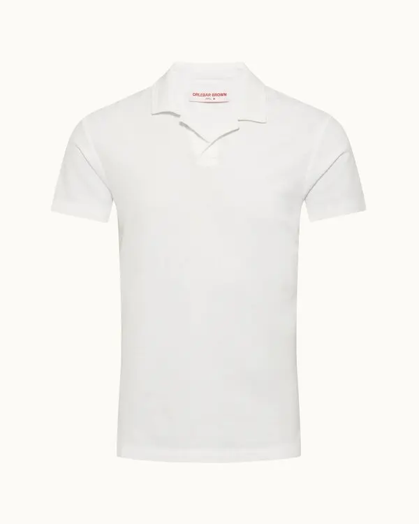 Orlebar Brown Resort Collar Cotton-modal Polo Shirt - White