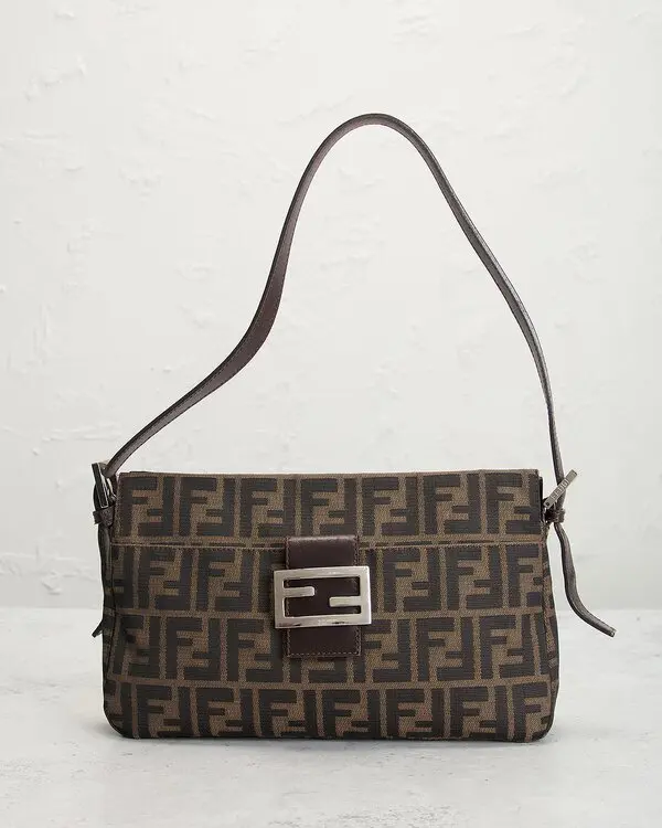 FWRD RENEW Fendi Zucca Baguette Shoulder Bag
