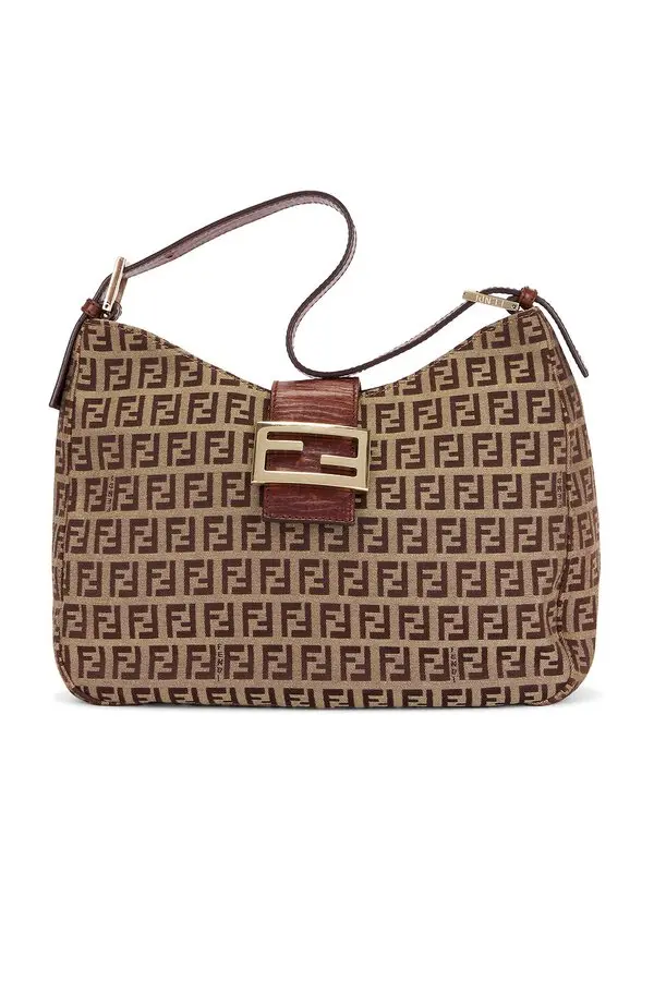 Fendi Zucchino Shoulder Bag - Brown