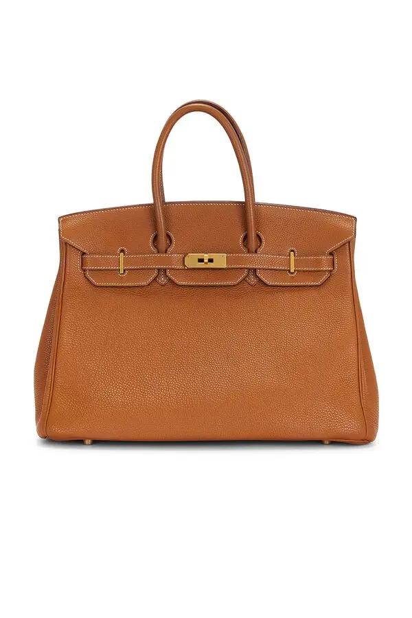 Hermès Togo Birkin 35 Retourne Handbag In Brown - Gold
