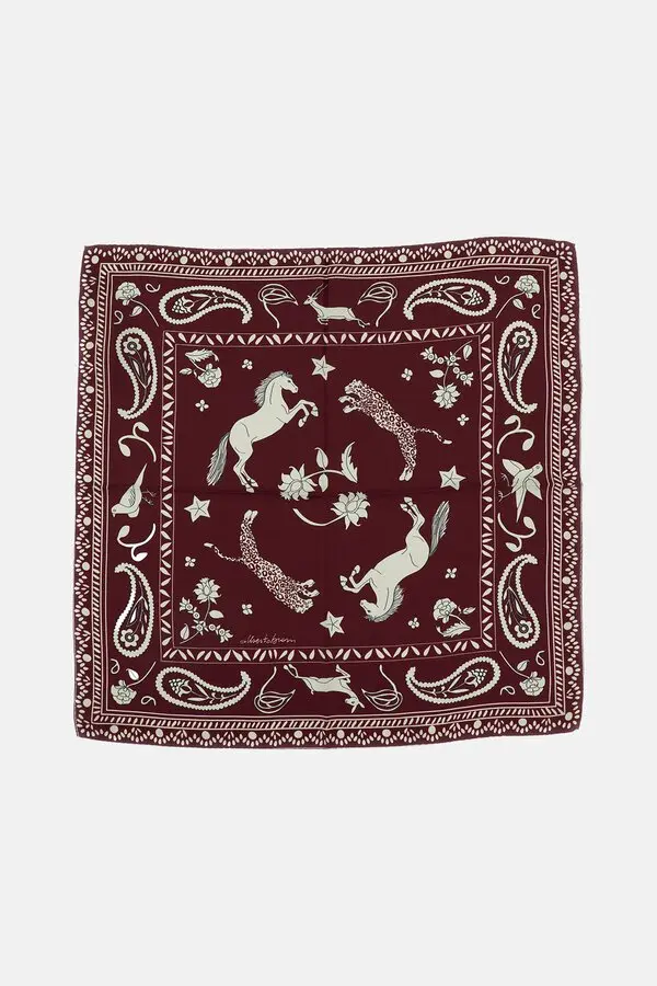 Alberto Biani Silk Foulard - Bordeaux