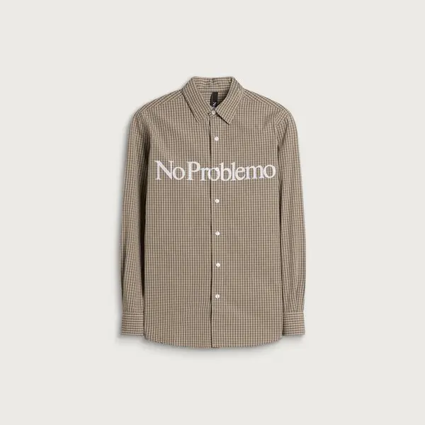 NO PROBLEMO Poplin Ls Shirt - Brown
