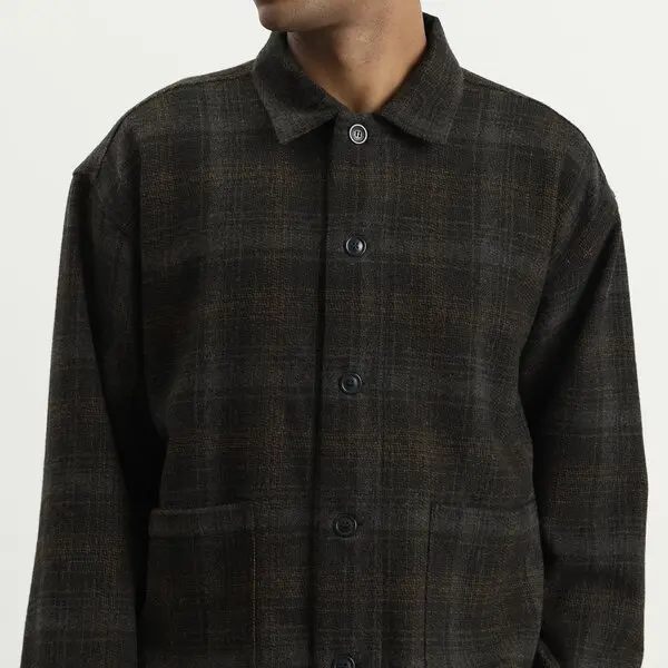 You Must Create Wool Check Pj Overshirt
