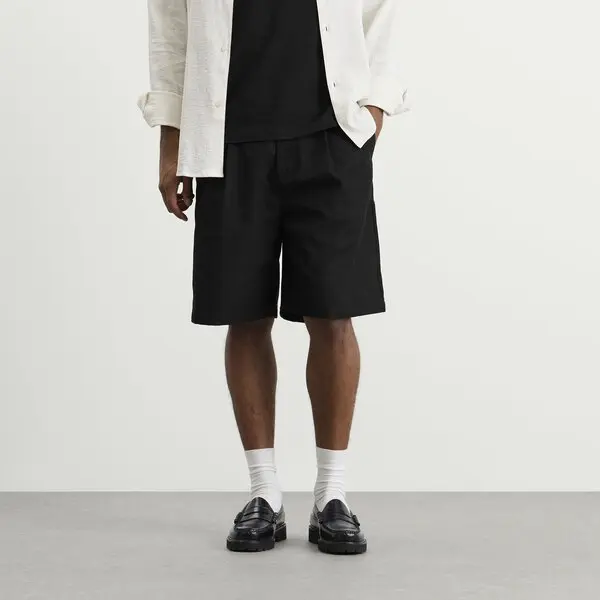BOUND Wide Pleated Cotton Short