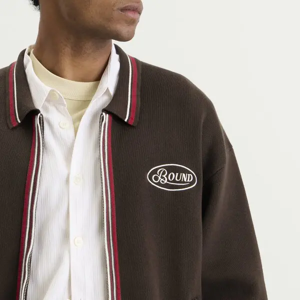 BOUND Retro Disc Knit Zip Polo