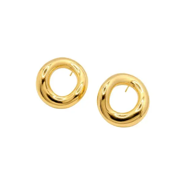 UCHI & SOTO Enso Open Circle Oversized Stud Earrings - Gold
