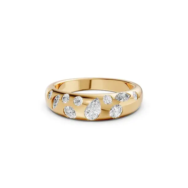 AYA FINE JEWELRY Thistle Round, Marquise & Princess Lab Created Diamond Scatter Band In Gold - Yellow