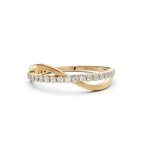 AYA FINE JEWELRY Vale Round Cut Lab Grown Diamond Crossover Wave Ring In Gold - Yellow