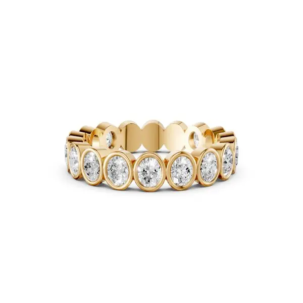 AYA FINE JEWELRY Adelicia Oval Cut Lab Created Diamond Bezel Eternity Band In Gold - Yellow