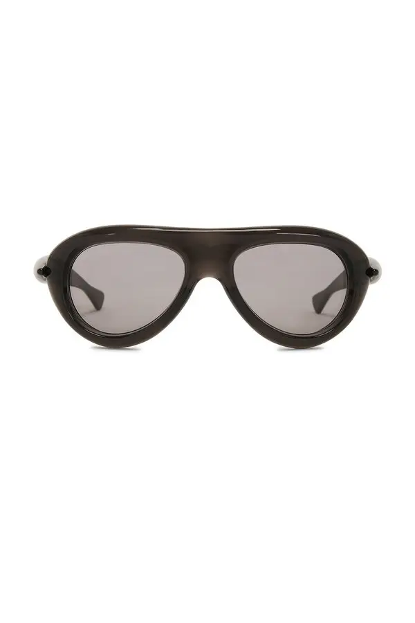 Bottega Veneta Sardine Oval Sunglasses In Brown - Grey