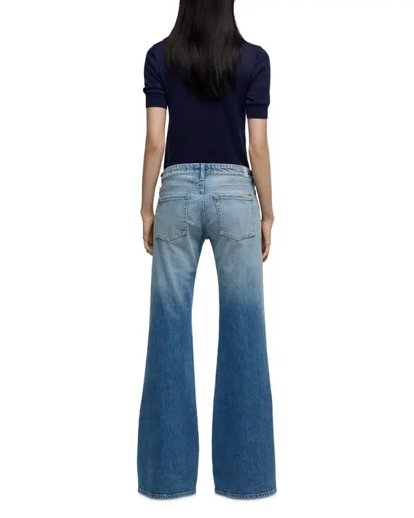 7 For All Mankind Low Rise Flare Jeans - Blue Haze