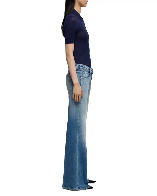 7 For All Mankind Low Rise Flare Jeans - Blue Haze
