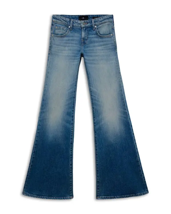 7 For All Mankind Low Rise Flare Jeans - Blue Haze