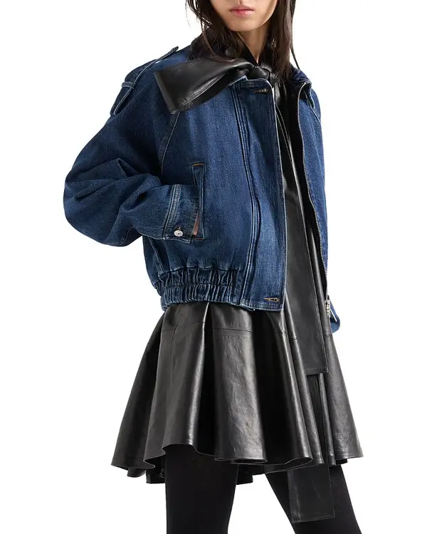 7 For All Mankind Denim Aviator Jacket