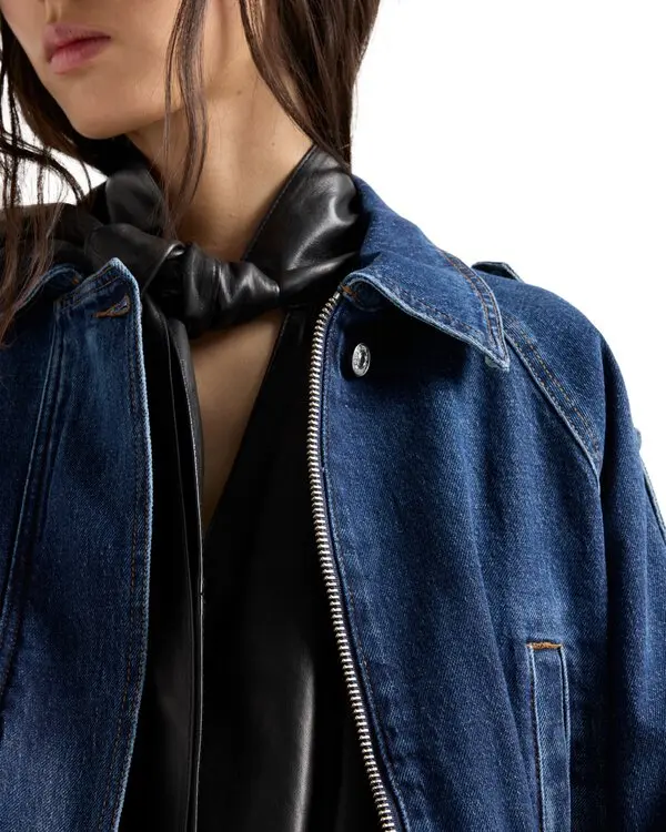 7 For All Mankind Denim Aviator Jacket