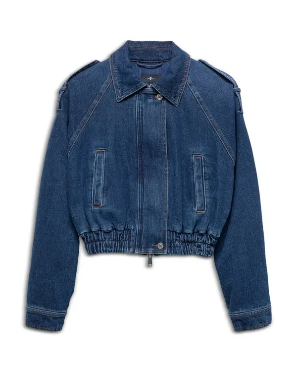7 For All Mankind Denim Aviator Jacket