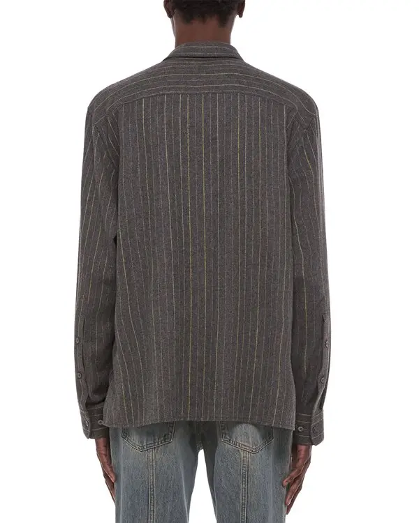 Helmut Lang Relaxed Wool Blend Striped Shirt