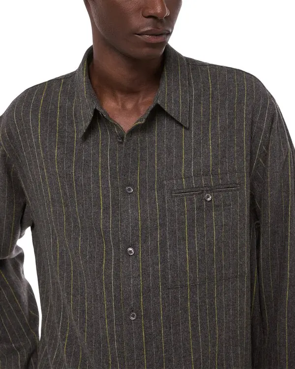 Helmut Lang Relaxed Wool Blend Striped Shirt