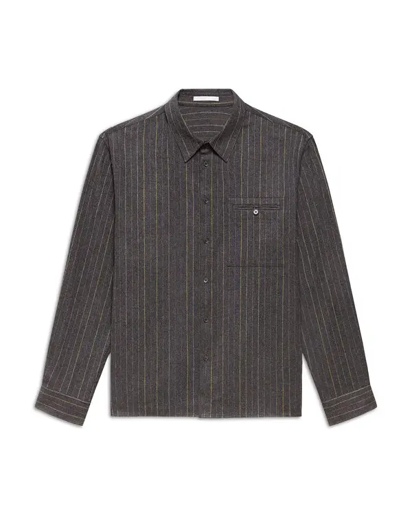 Helmut Lang Relaxed Wool Blend Striped Shirt