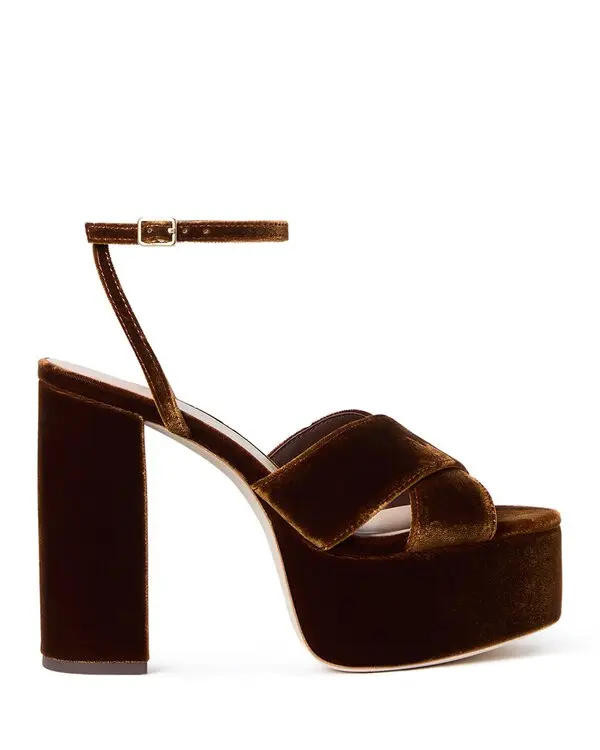 LOEFFLER RANDALL Loretta Velvet Platform Sandals
