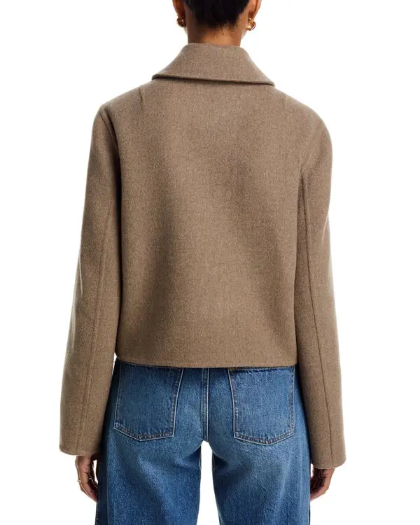 Brandon Maxwell Wool Remi Funnel Neck Jacket