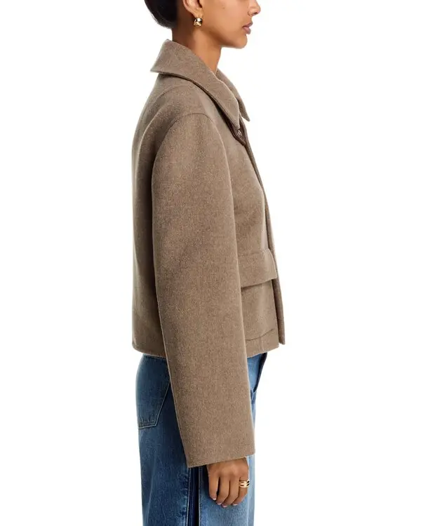 Brandon Maxwell Wool Remi Funnel Neck Jacket