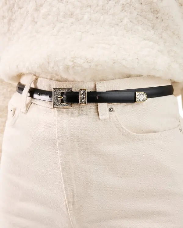 DEHANCHE Lottie Western Leather Belt - Black