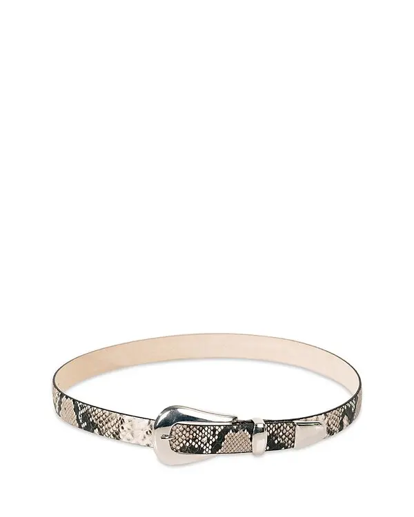 DEHANCHE Colette Embossed Leather Belt - Ivory