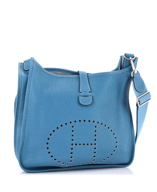 Hermès Gm Evelyne Bag Gen Iii Clemence - Blue